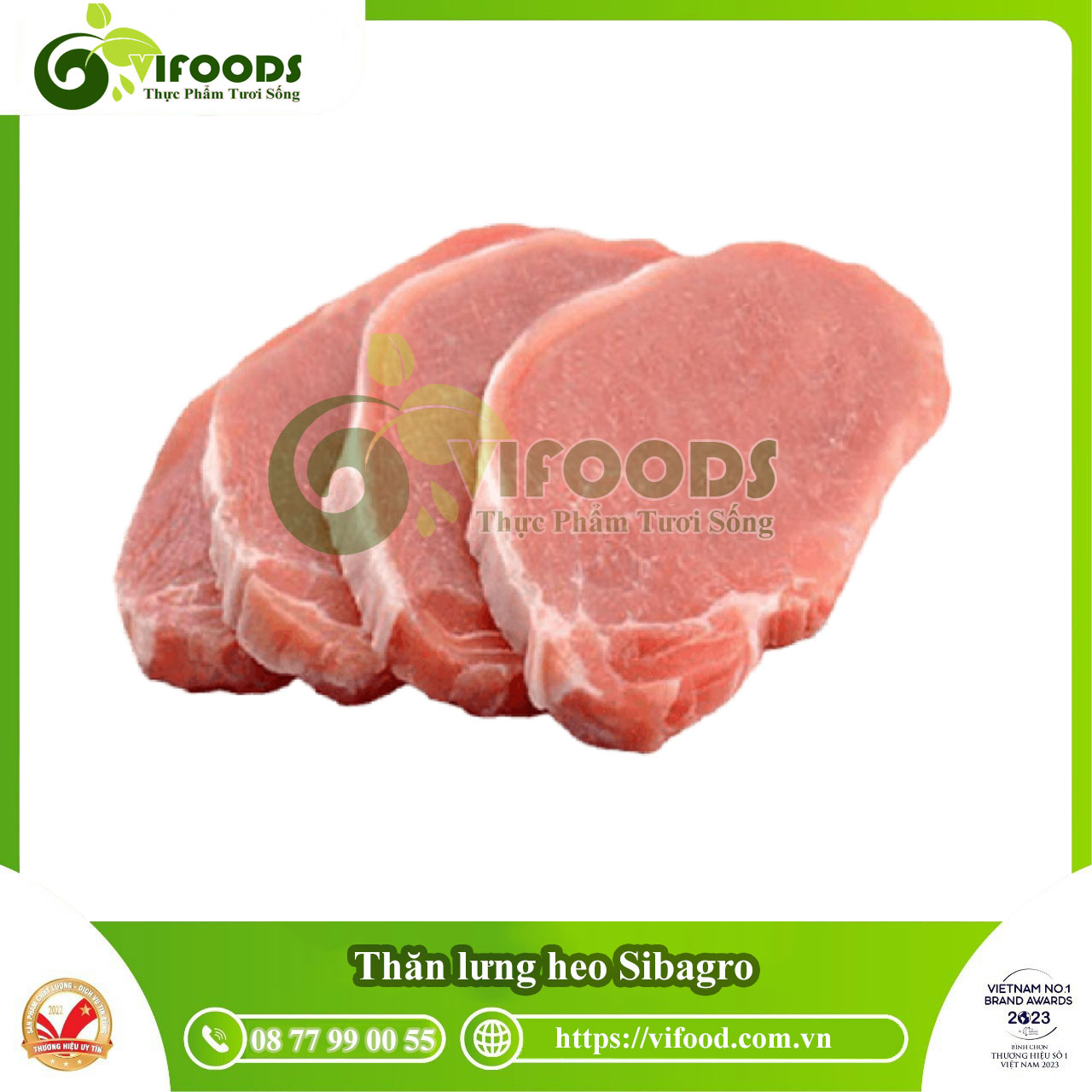 Thịt thăn lưng heo đông lạnh Sibagro (Nga)